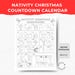 Nativity Advent Coloring Countdown, Christmas Countdown, Christmas ...
