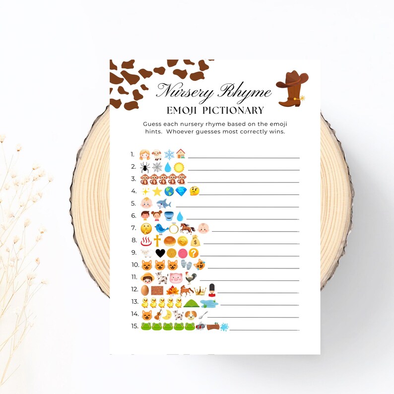 Western Baby Shower Game | Western Boy or Girl Baby Shower | Would She ...