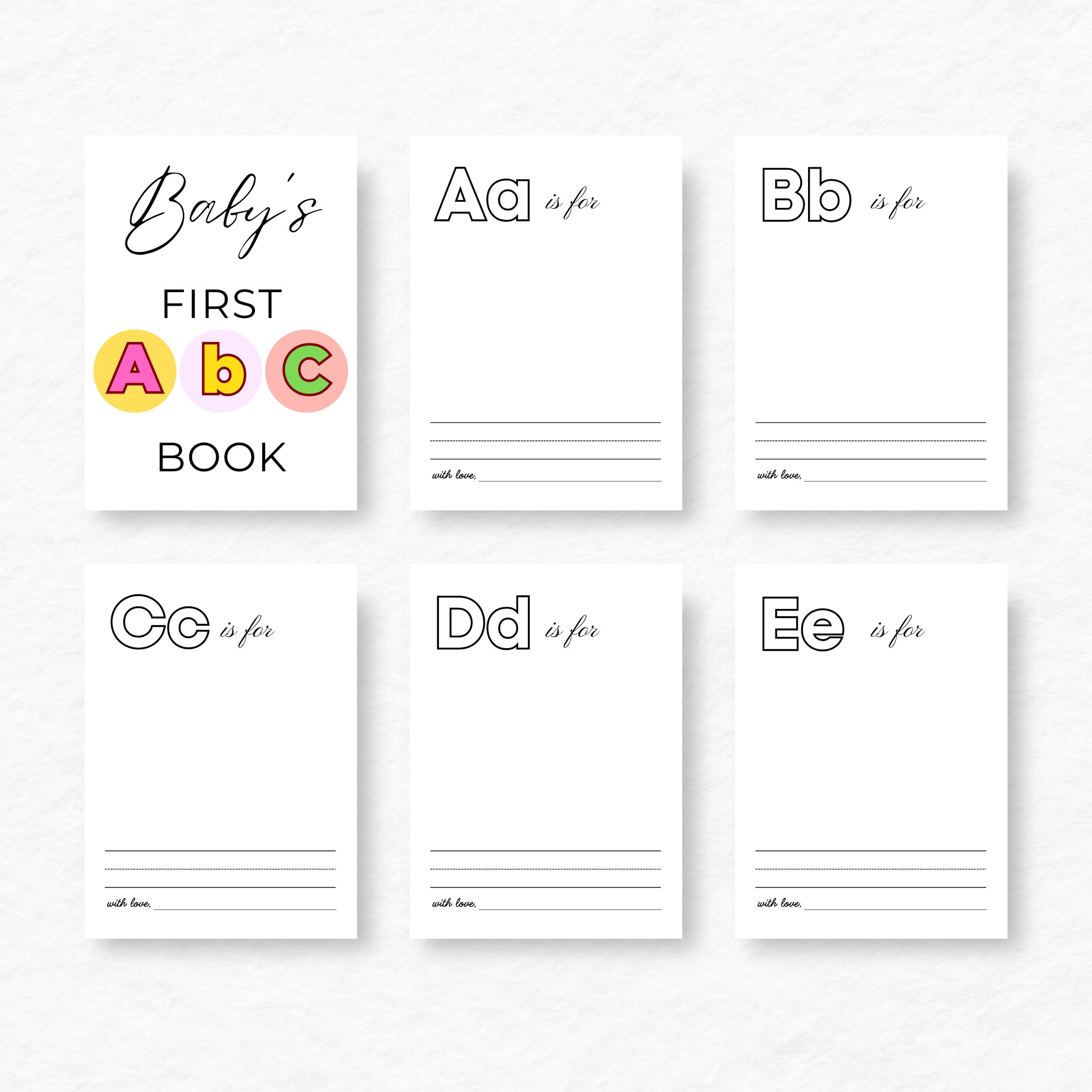 Blank Alphabet Book,baby's First ABC Book, Baby's Alphabet Book ...