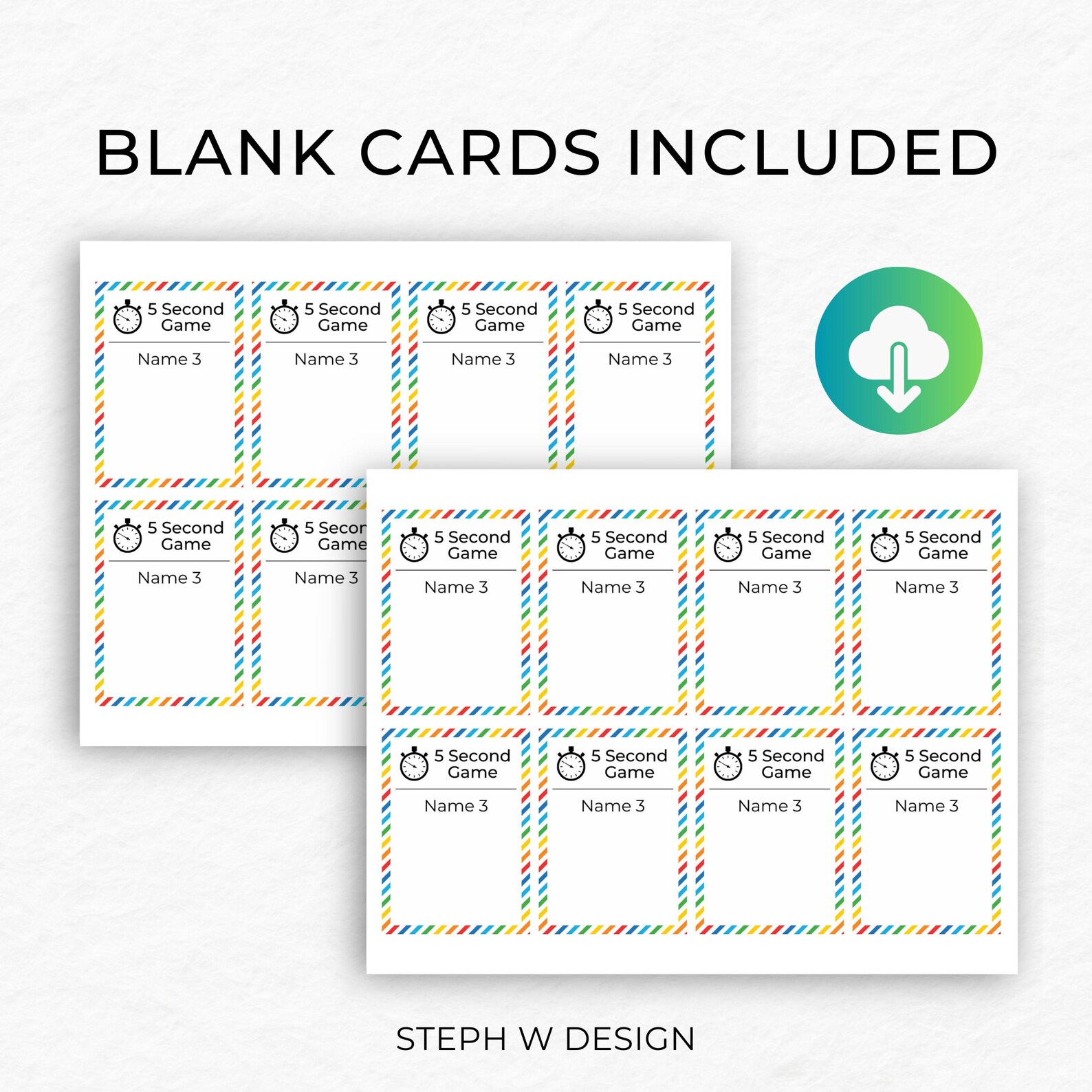 Printable 5 Second Game for Kids, Birthday Party Games, Kid-edition, 5 ...