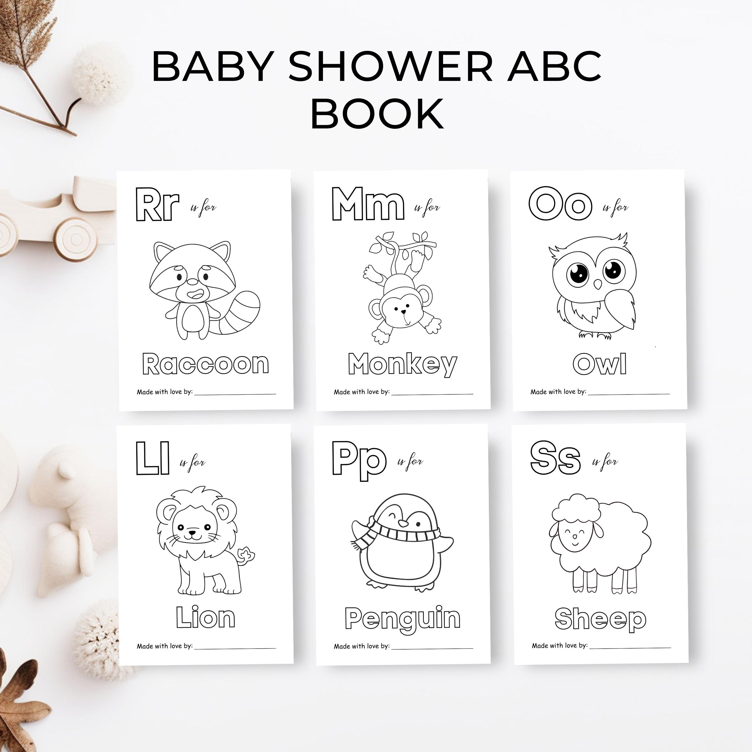 Printed 5x7 Baby Shower ABC Book, Baby's First ABC Book , Baby Alphabet ...