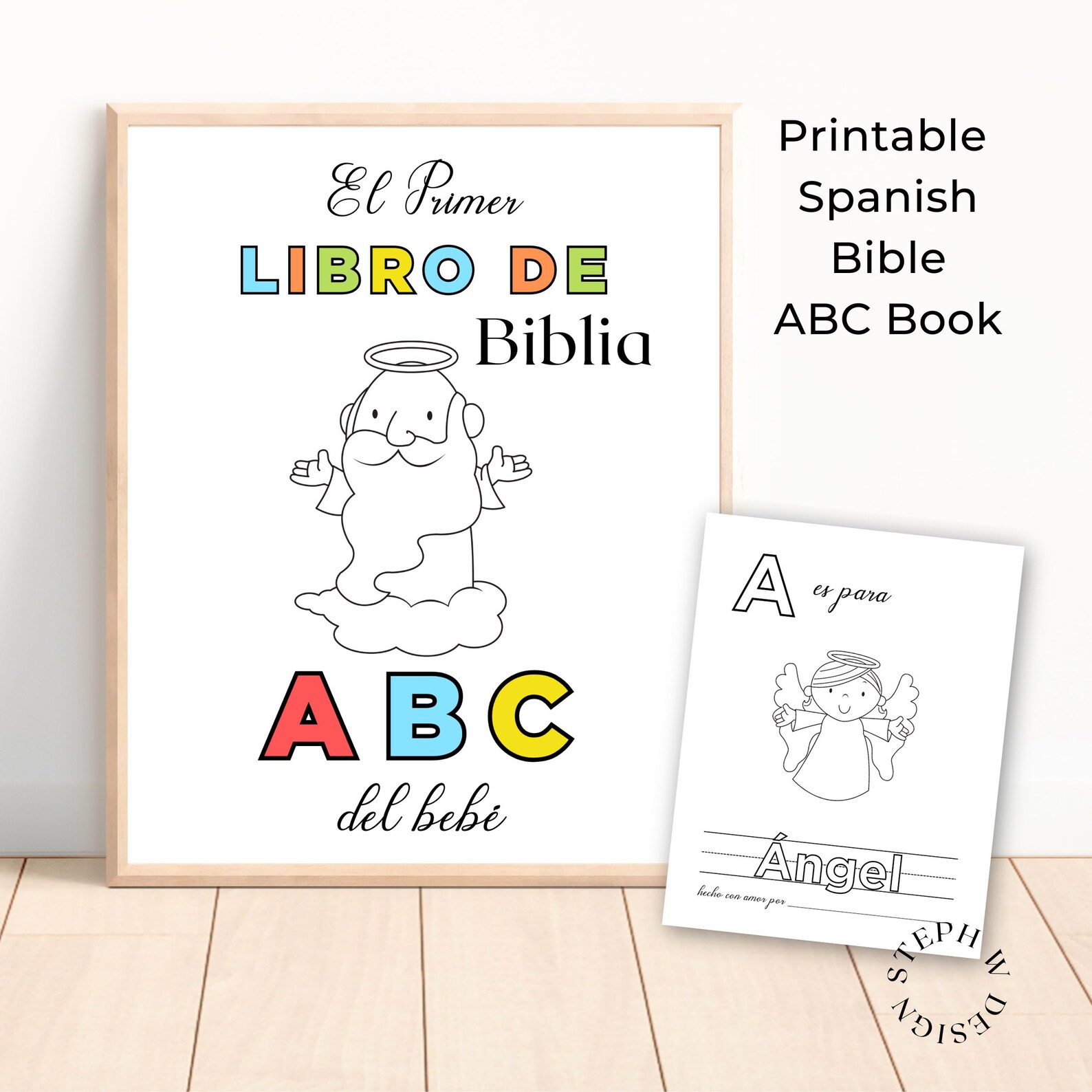 Spanish Baby's First Bible ABC Book, Baby Shower Abc Book, Baby Shower ...