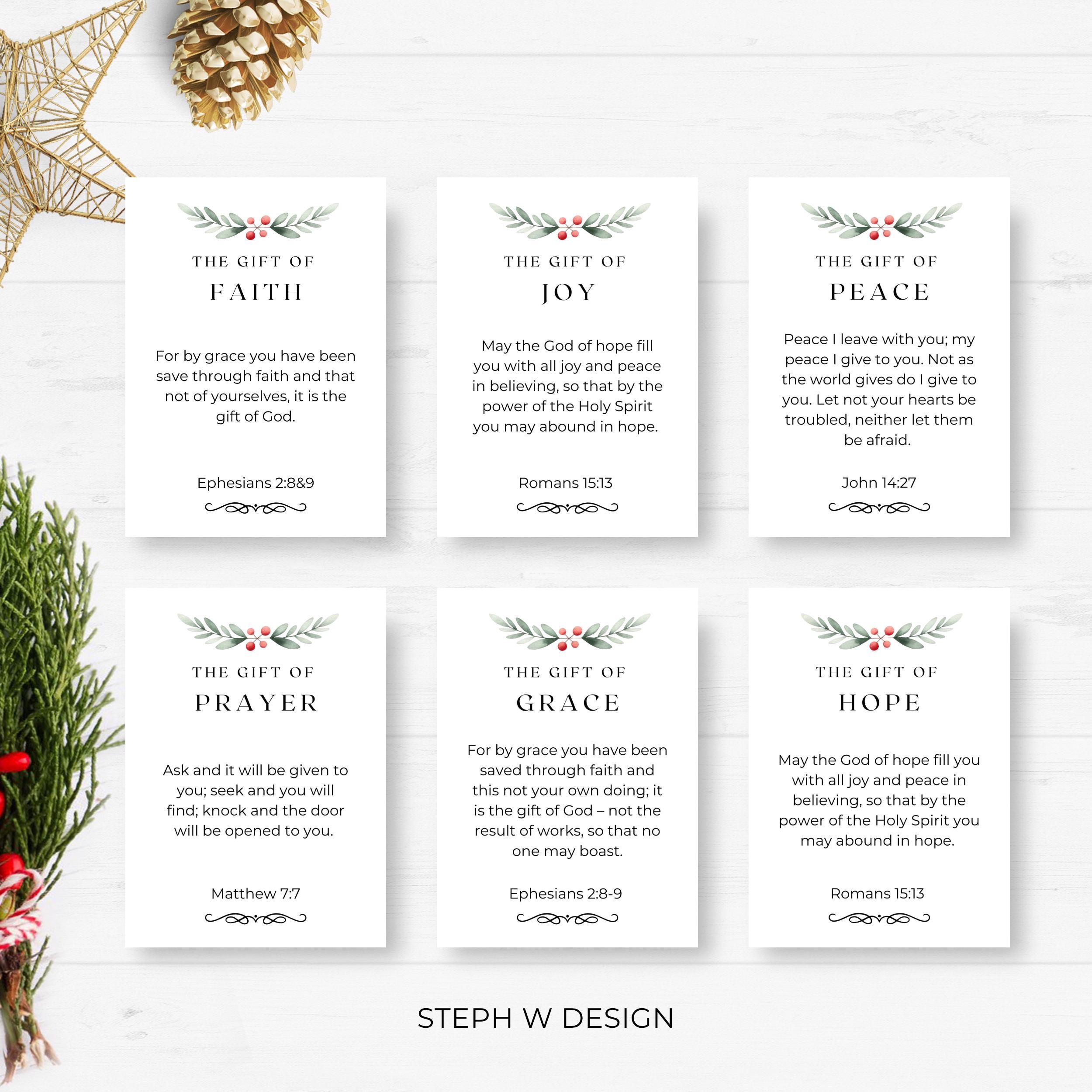 25 Gifts From Jesus Christ, Christmas Scripture Cards, Advent Scripture ...