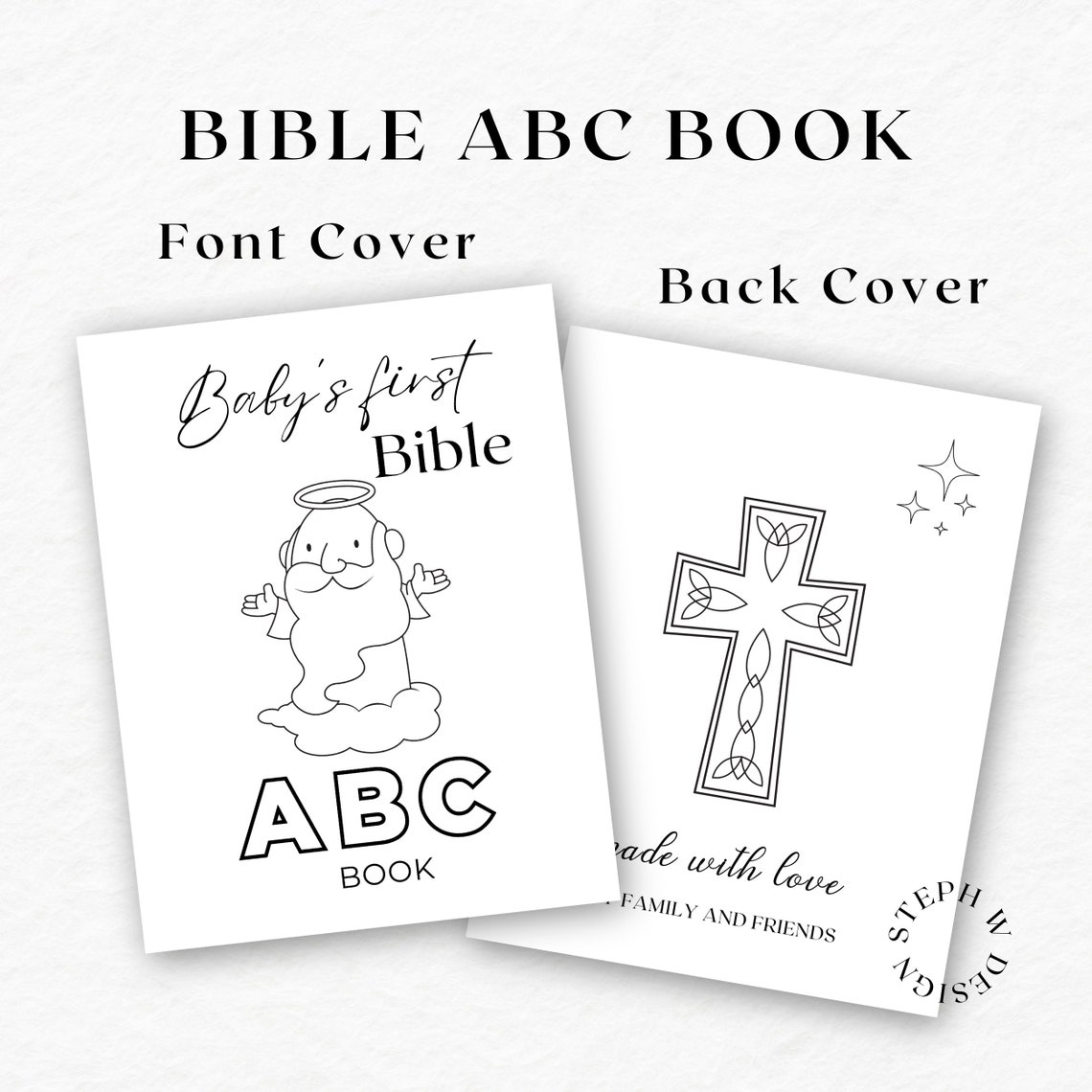 Baby's First Bible ABC Book, Baby Shower Bible Abc Book, Baby Shower ...