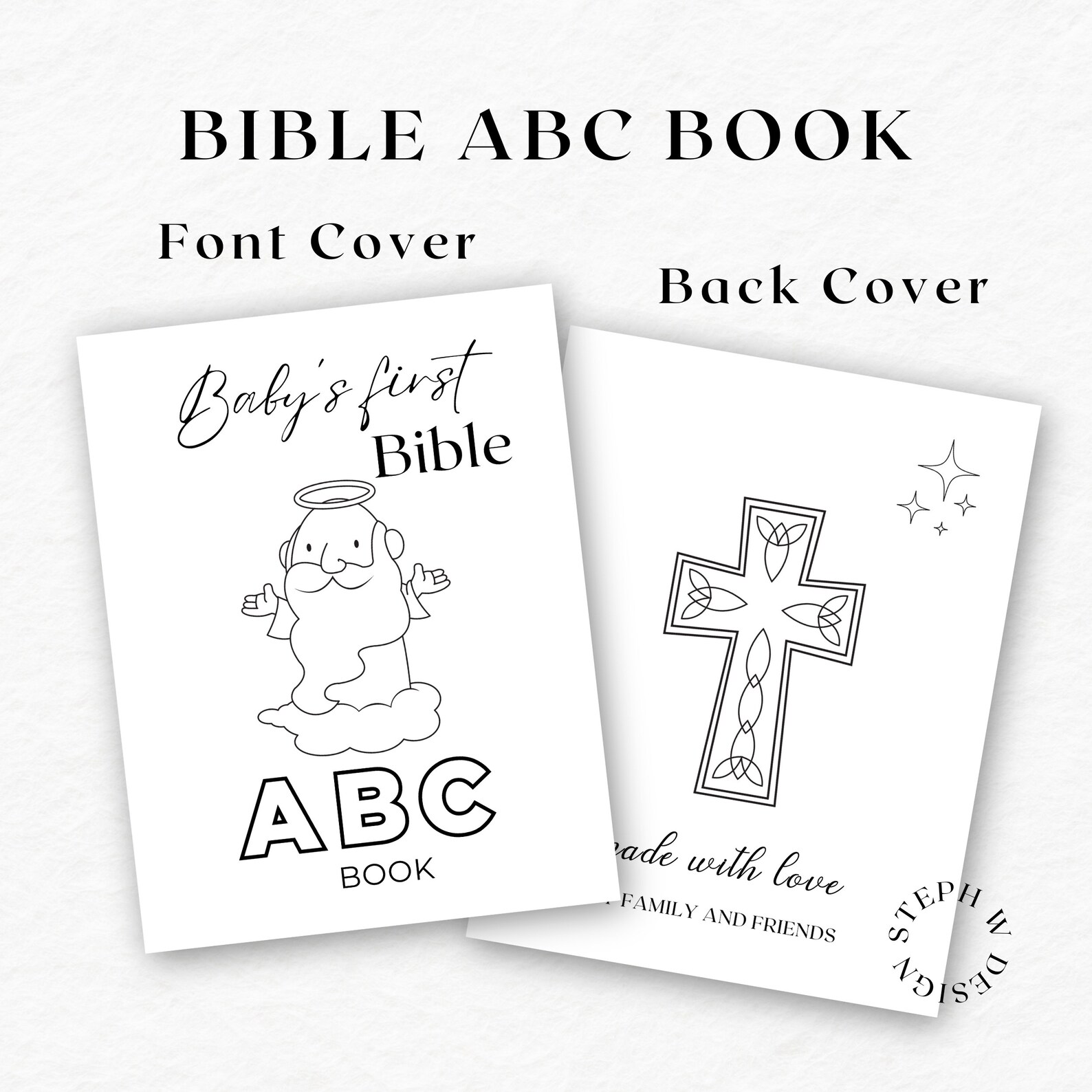 Baby's First Bible ABC Book, Baby Shower Bible Abc Book, Baby Shower ...