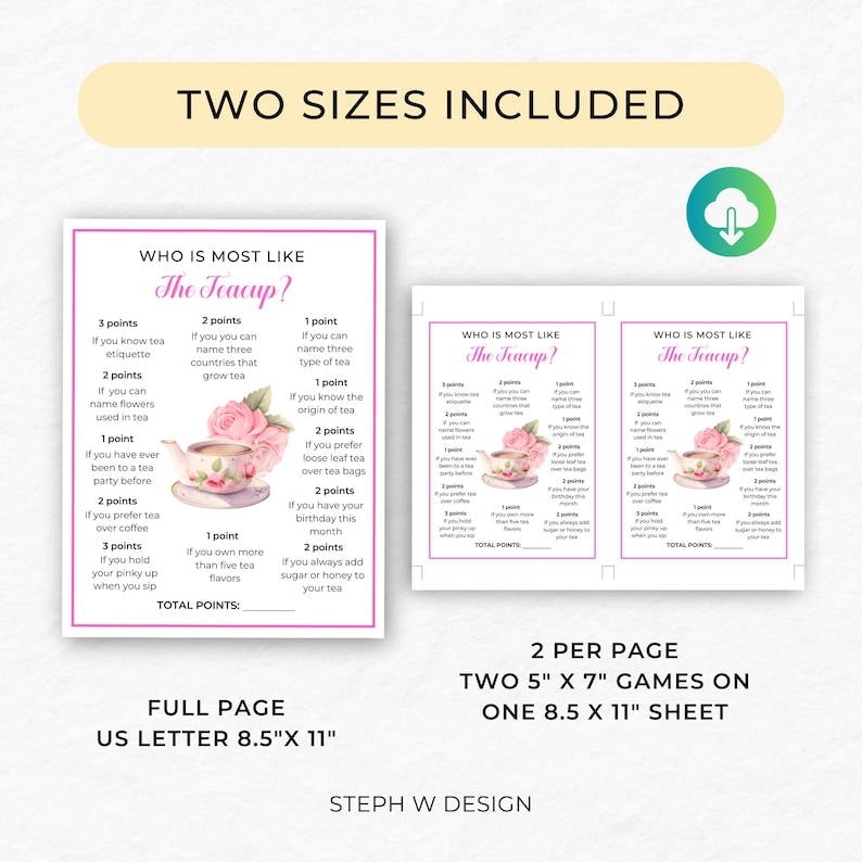 Who is Most Like the Teacup, Fun Tea Party Games for Ladies, Bridal ...