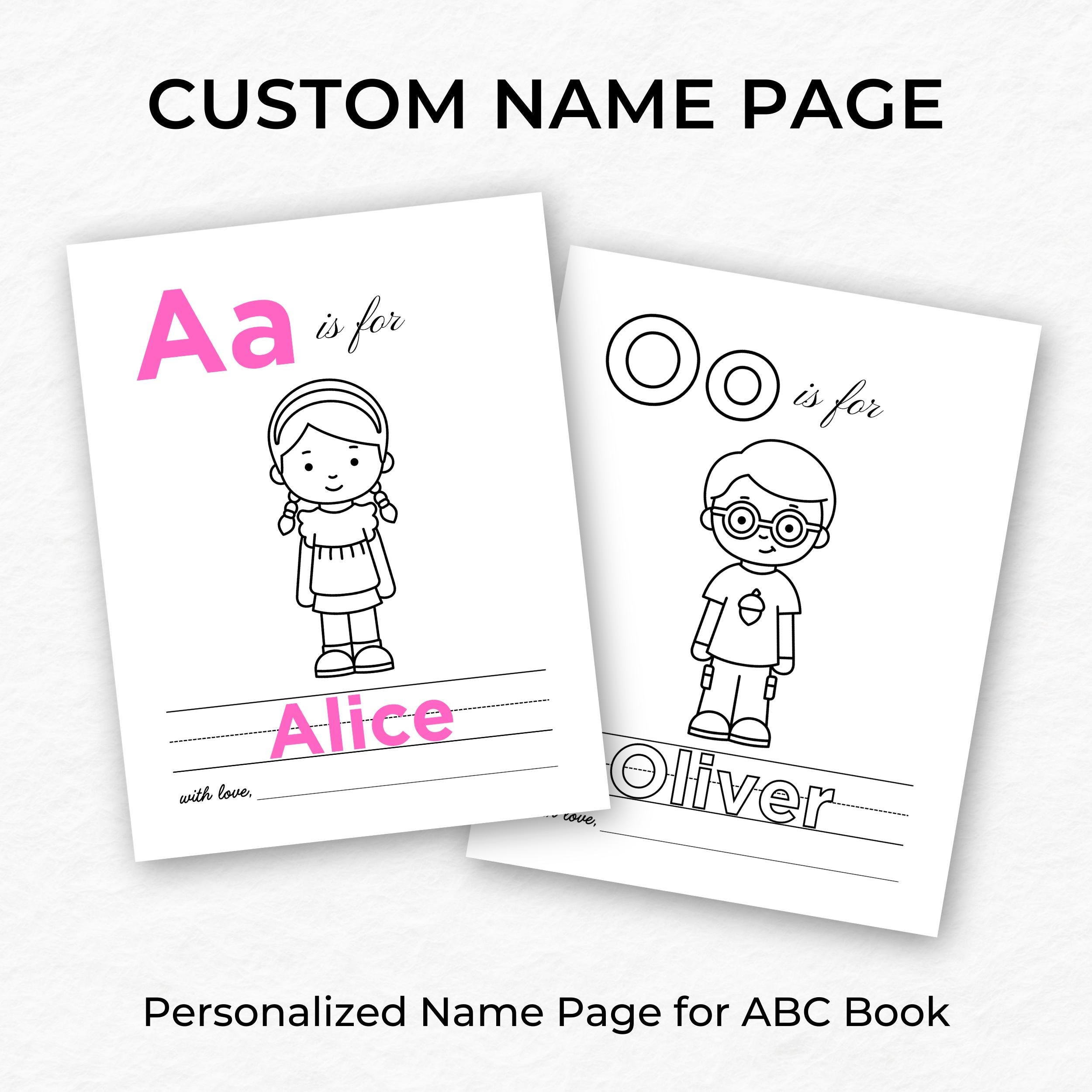 Add-on - Personalized ABC Coloring Sheet for Baby's First ABC Book - Etsy