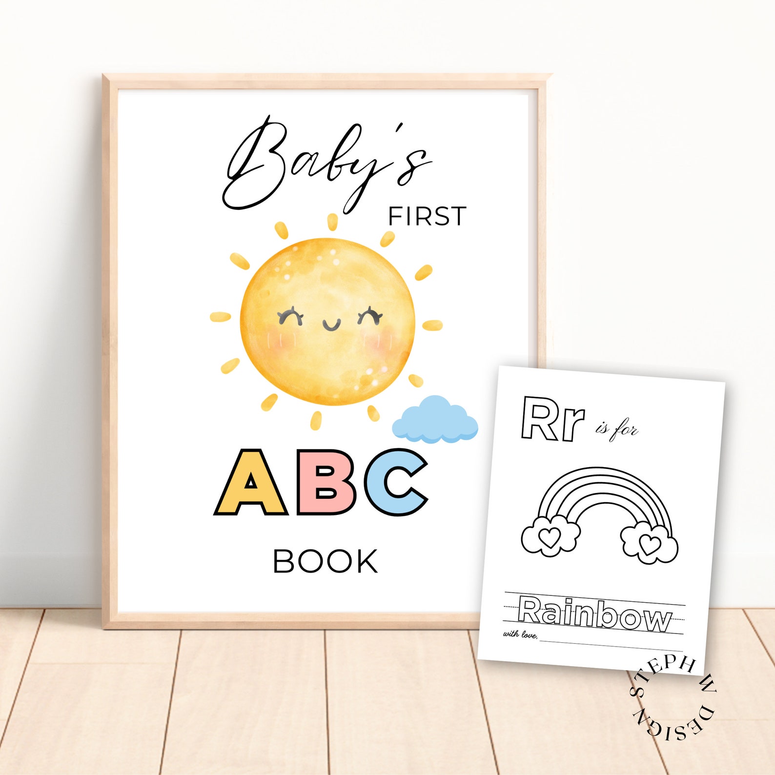 52 PAGES Baby Shower Abc Book | Baby Shower Game | Baby Alphabet Book ...