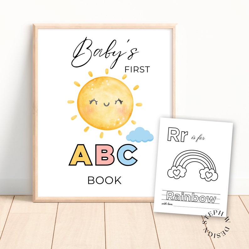 52 PAGES Baby Shower Abc Book | Baby Shower Game | Baby Alphabet Book ...