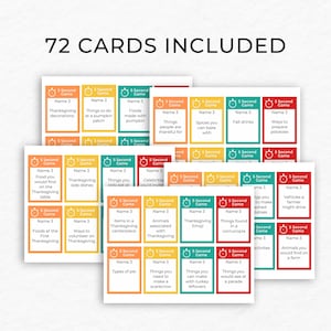 Thanksgiving 5 Second Game | Printable Thanksgiving Game | Thanksgiving ...