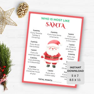 Who is Most Like Santa Game, Christmas Party Game, Funny Christmas ...