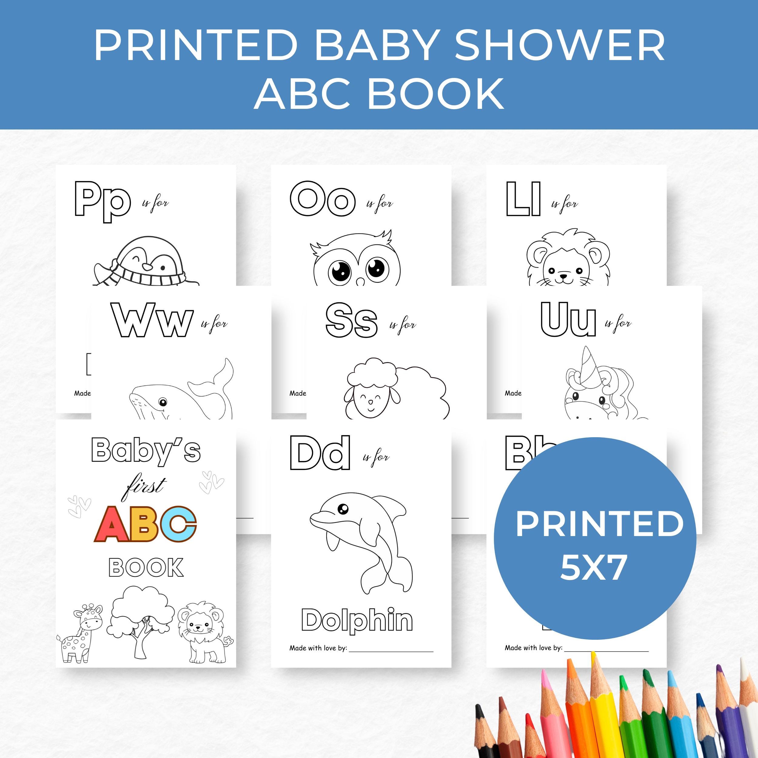 Printed 5x7 Baby Shower ABC Book, Baby's First ABC Book , Baby Alphabet ...