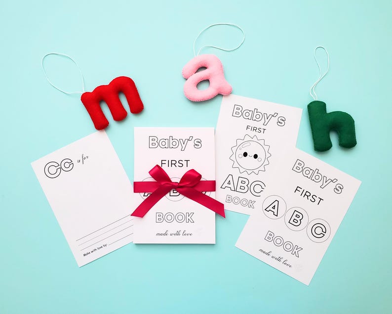 Printed 5x7 Baby Shower ABC Book, Baby's First ABC Book , Baby Alphabet ...