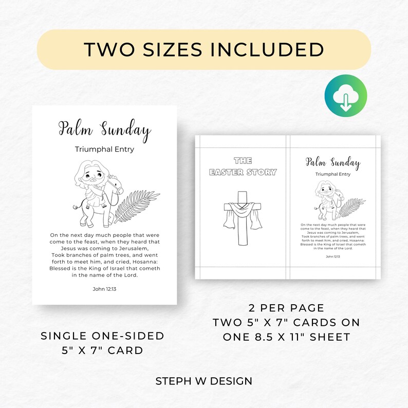 Easter Story Coloring Cards, Printable Kids Activity, Christian Easter ...