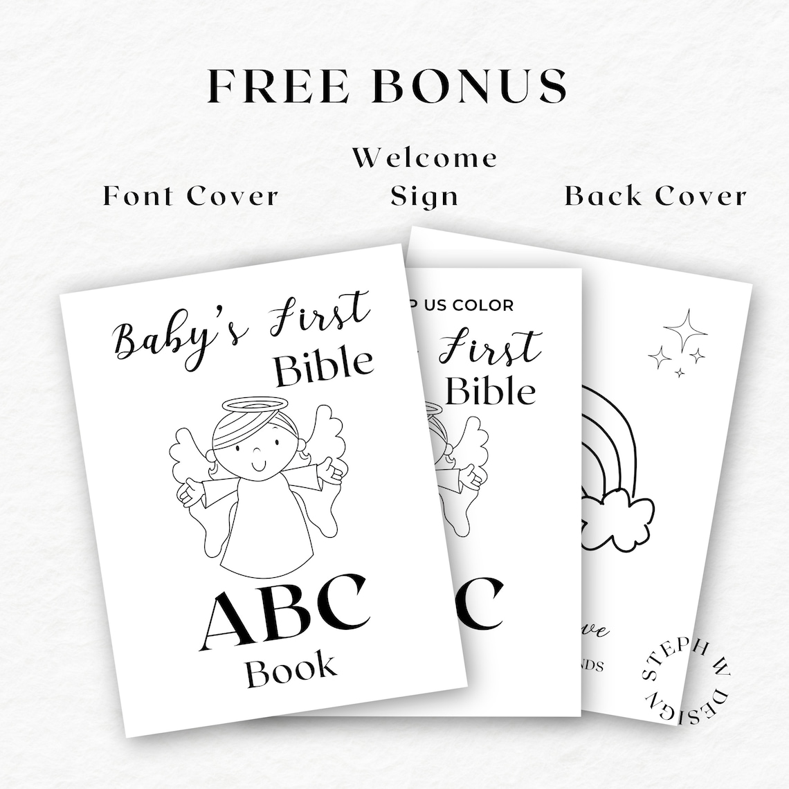 Baby's First Bible ABC Book, Baby Shower Bible Abc Book, Baby Shower ...