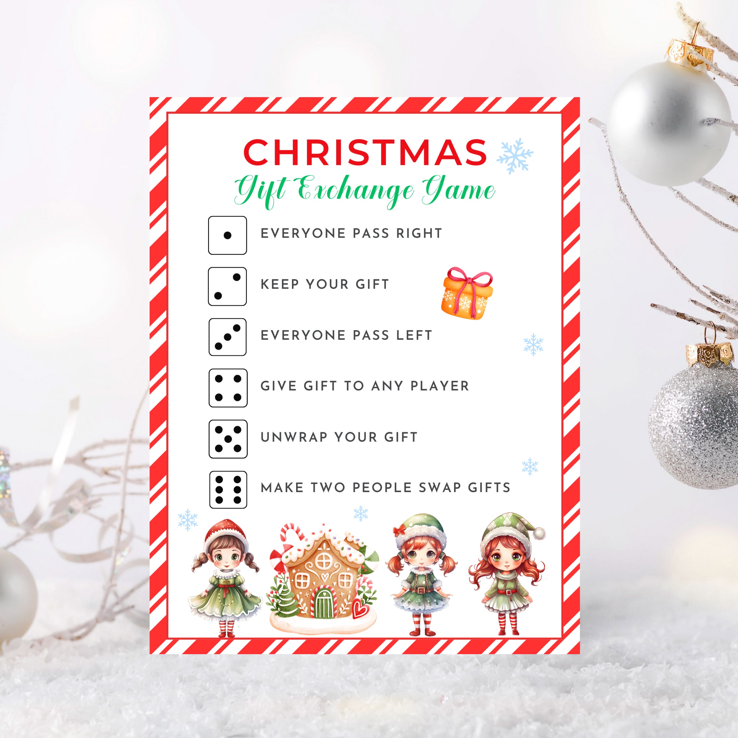 Christmas Party Game, Party Games, Holiday Games, Dice Games, Gift ...