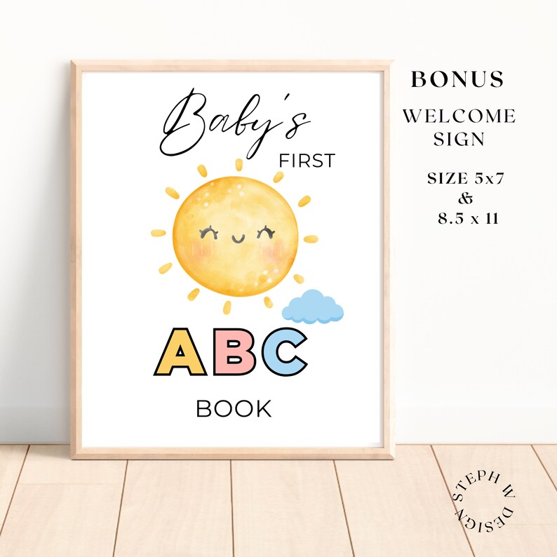 52 PAGES Baby Shower Abc Book | Baby Shower Game | Baby Alphabet Book ...