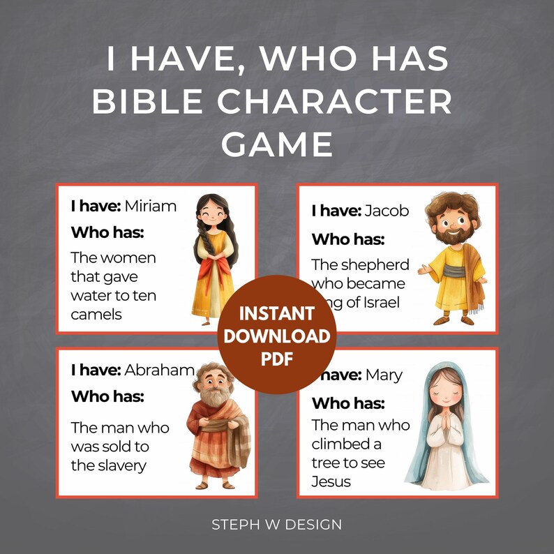 Bible Games for Kids & Adults , I Have Who Has Bible Game, Fun ...