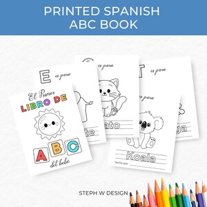 Printed 5x7 Spanish ABC Book, Baby's First ABC Book,baby Alphabet Book ...