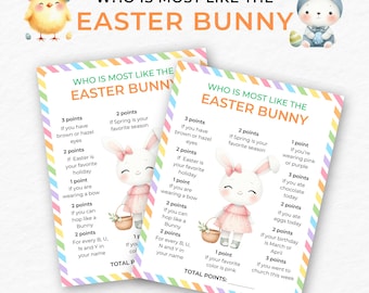 Who is Most Like the Easter Bunny Game, Printable Easter Game, Easter ...