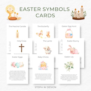Easter Story Cards for Kids, Holy Week Study Cards, Easter Scripture ...