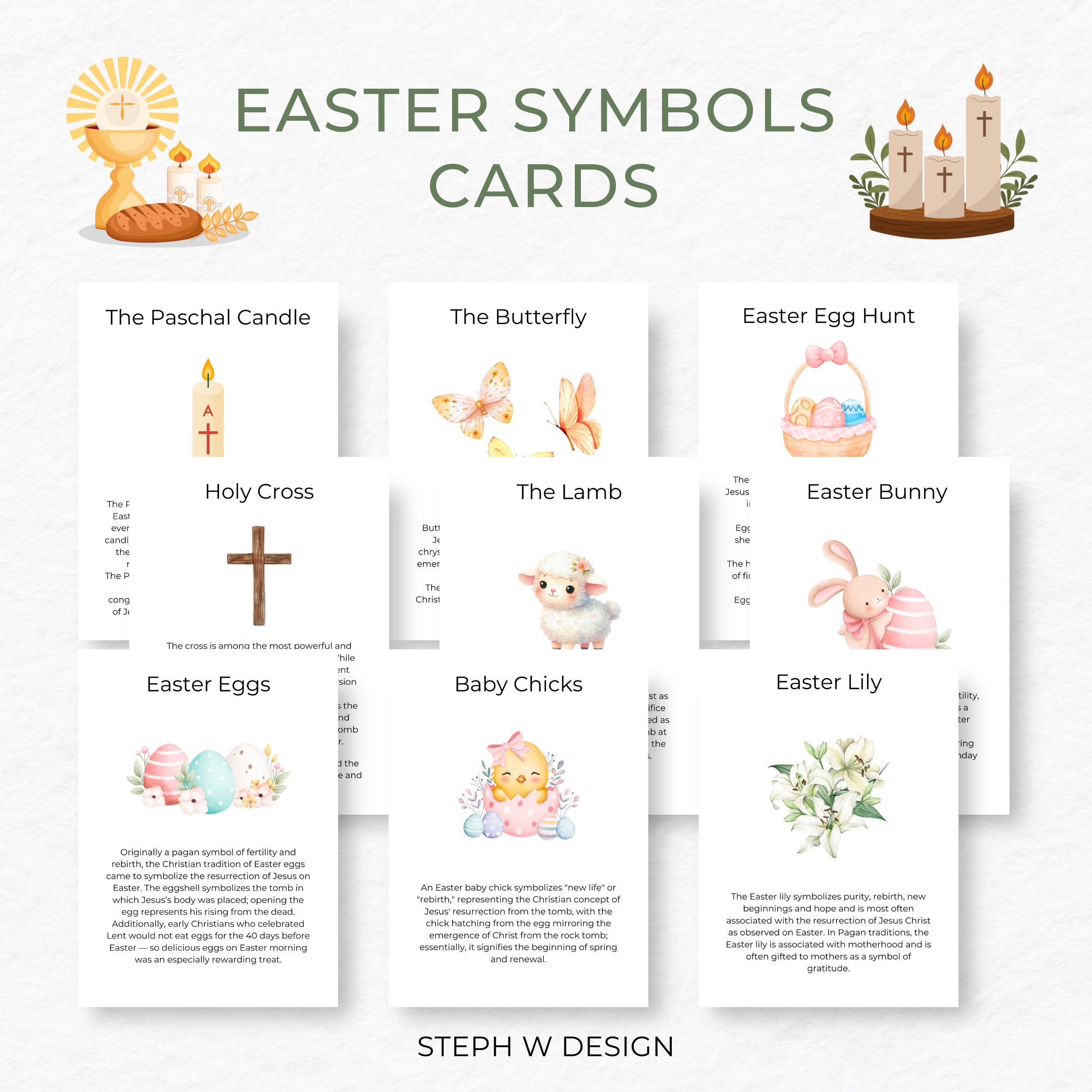 Easter Story Cards for Kids, Holy Week Study Cards, Easter Scripture ...
