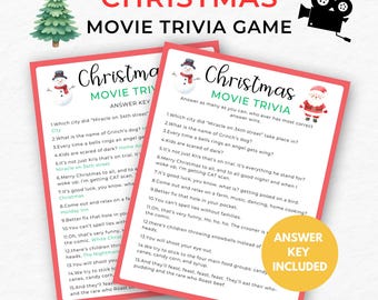 Christmas Movie Trivia Game | Family Christmas Games | Printable ...