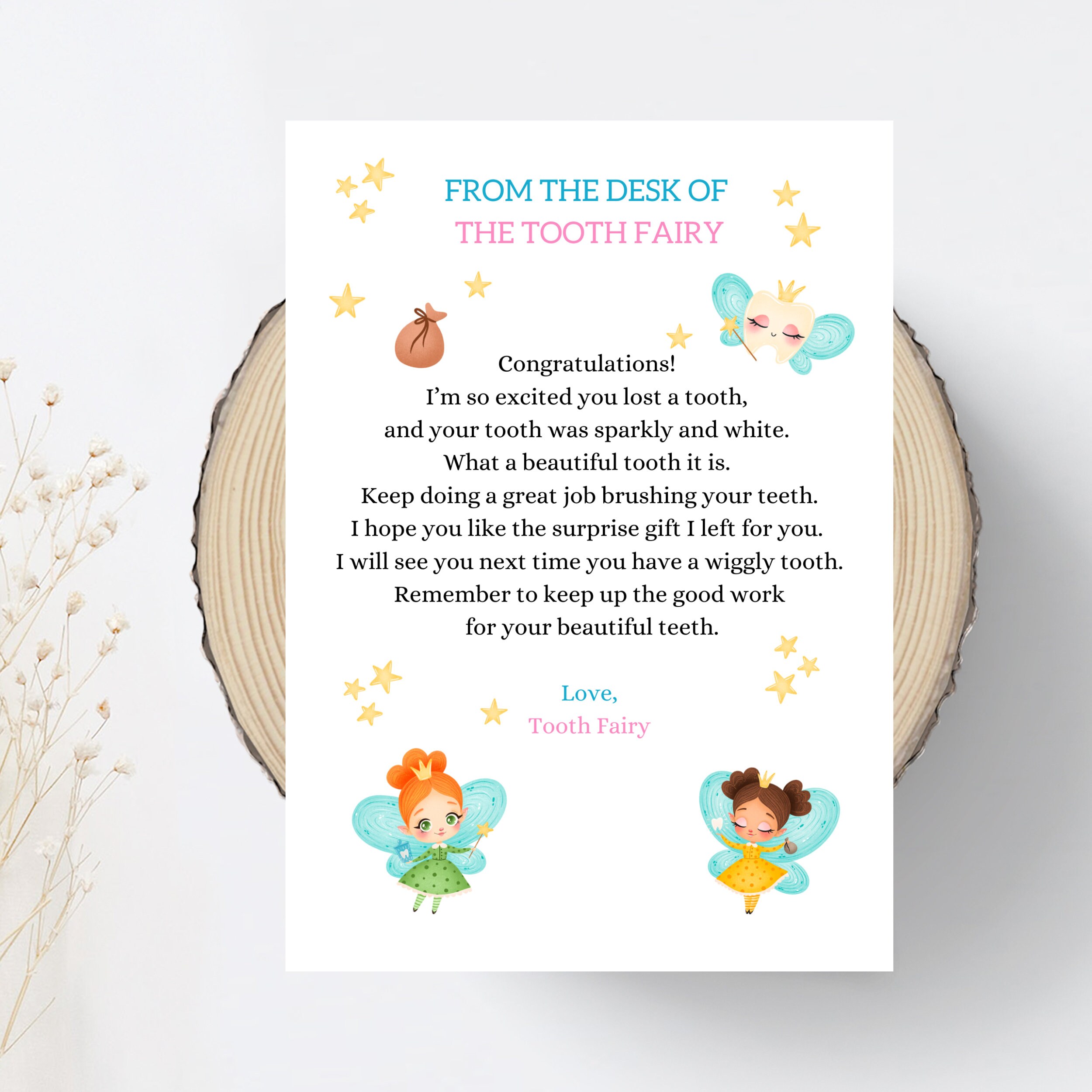 Printable Tooth Fairy Letter, First Tooth Certificate, Lost Tooth ...