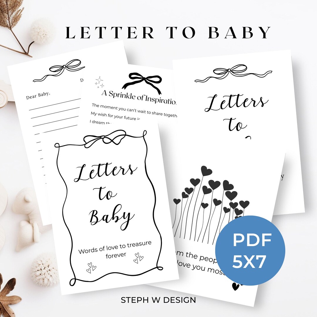 Letters to Baby Printable, Baby Shower Activity Card, Advice & Wishes ...
