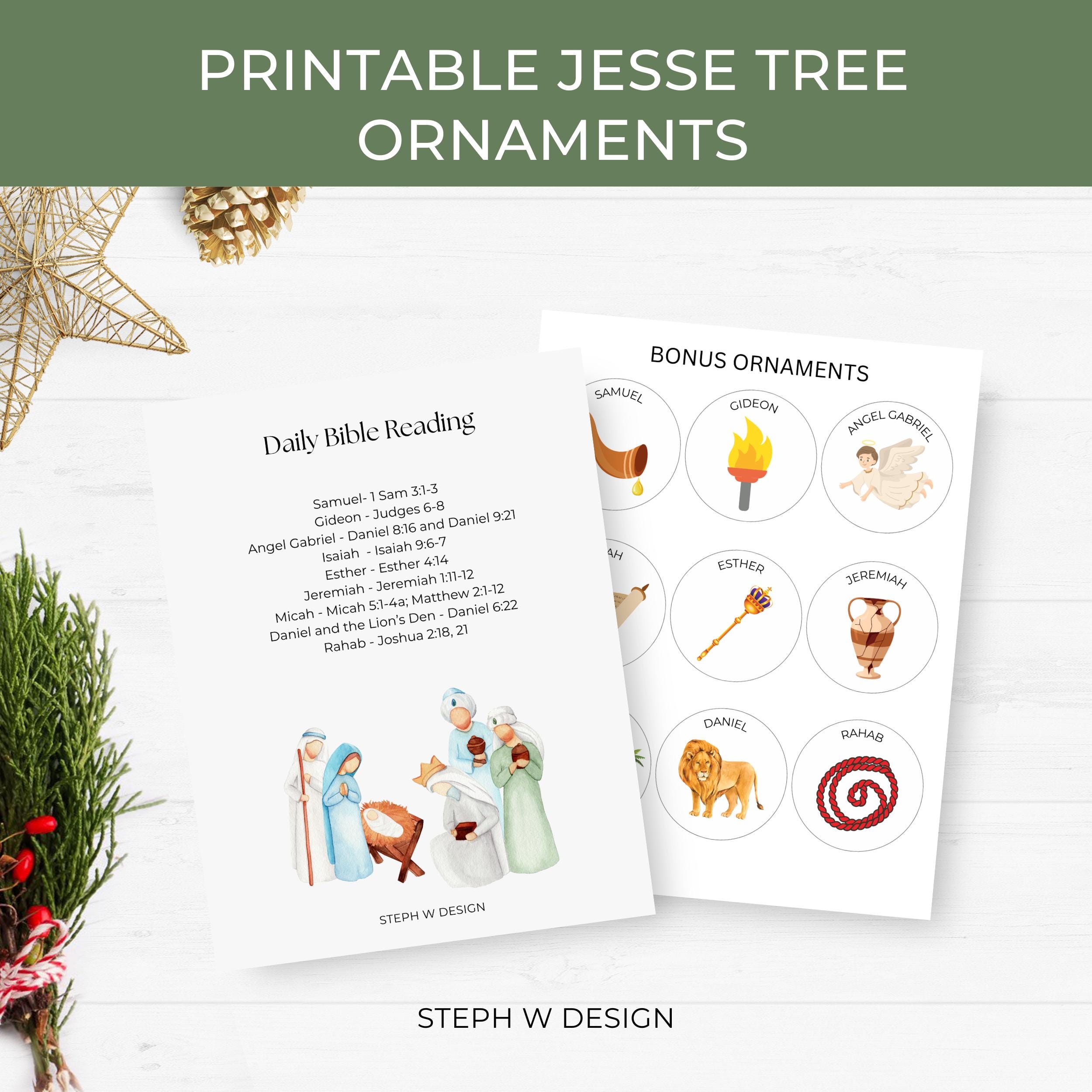 Jesse Tree Ornaments, Advent Printable Decorations, Christmas Gifts ...