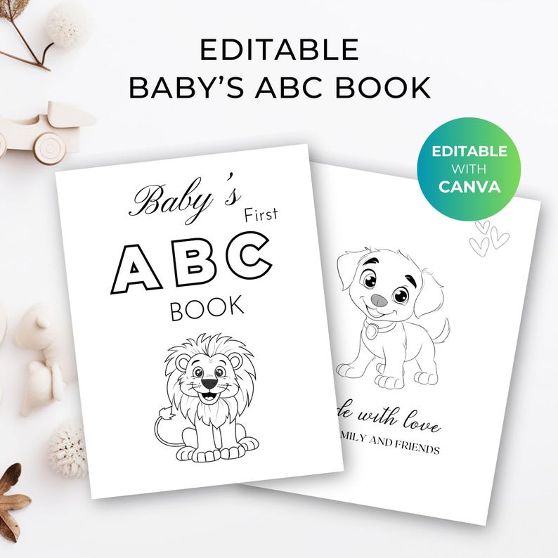 Editable Baby Shower ABC Book,first Alphabet Book,baby's First ABC Book ...