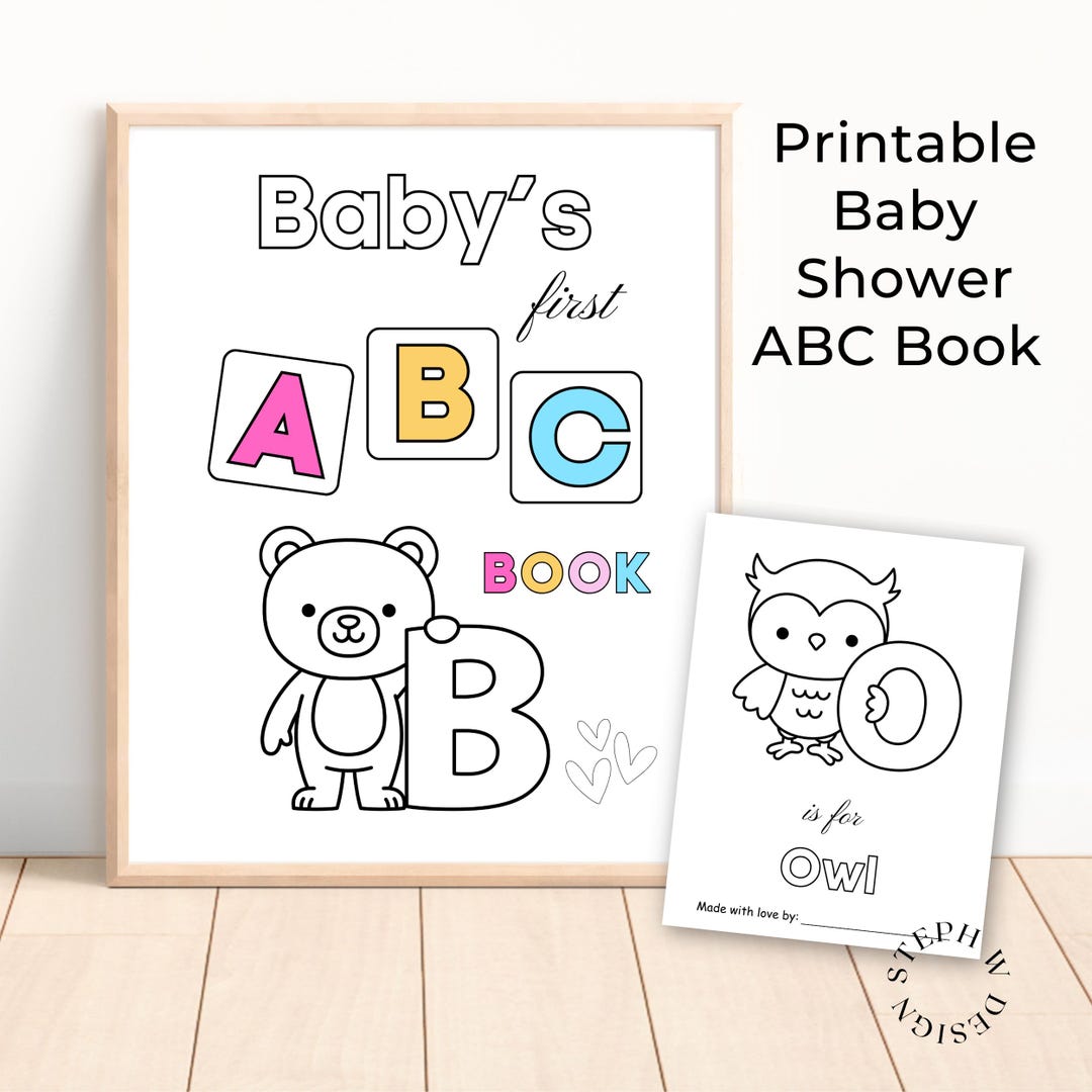 Baby Shower ABC Book, Baby's First ABC Book , Baby Alphabet Book ...