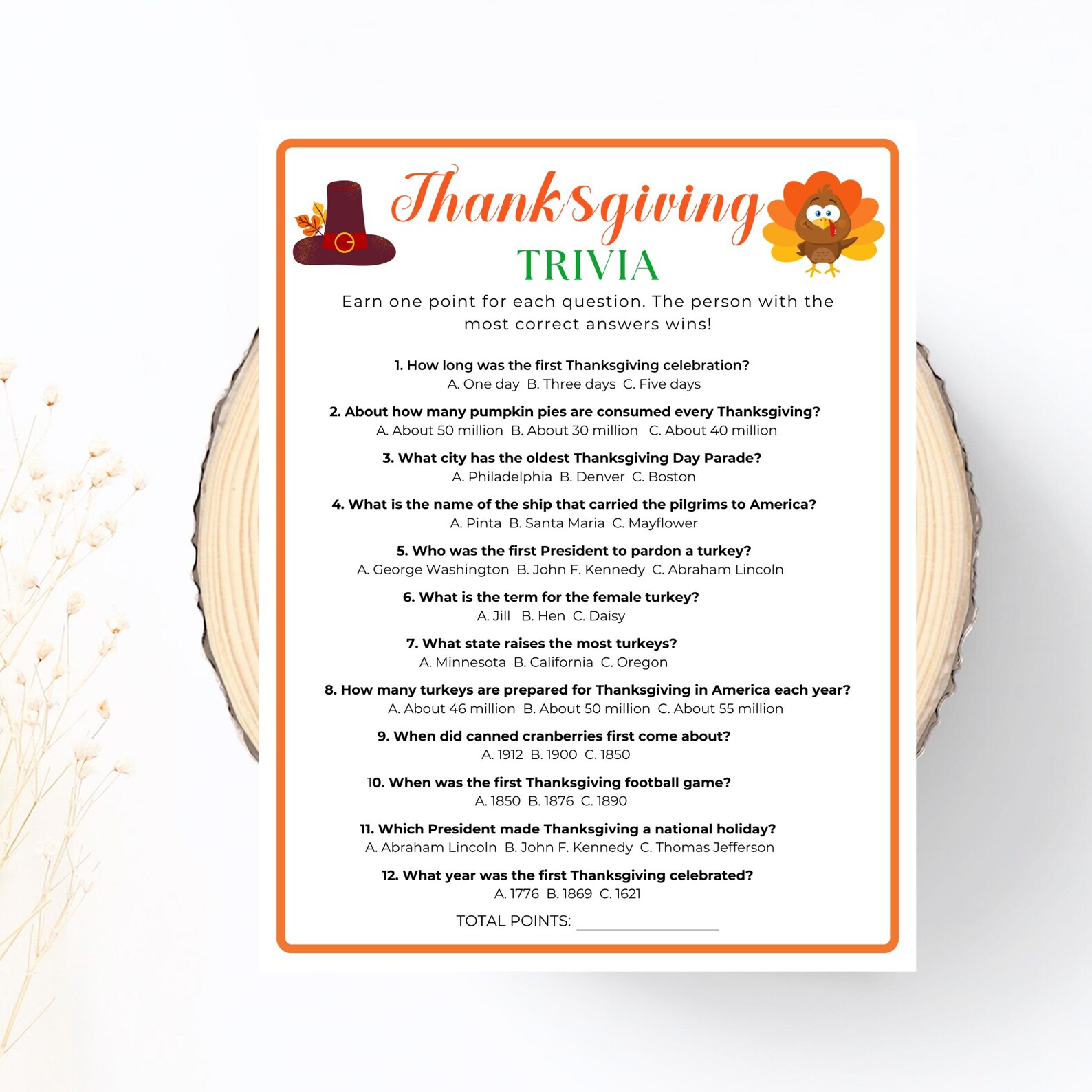 Thanksgiving Trivia Game, Thanksgiving Printables, Thanksgiving Party ...