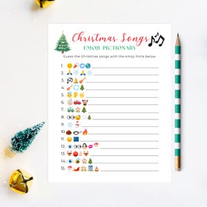 Christmas Songs Emoji Pictionary | Kids & Adults | Christmas Songs ...