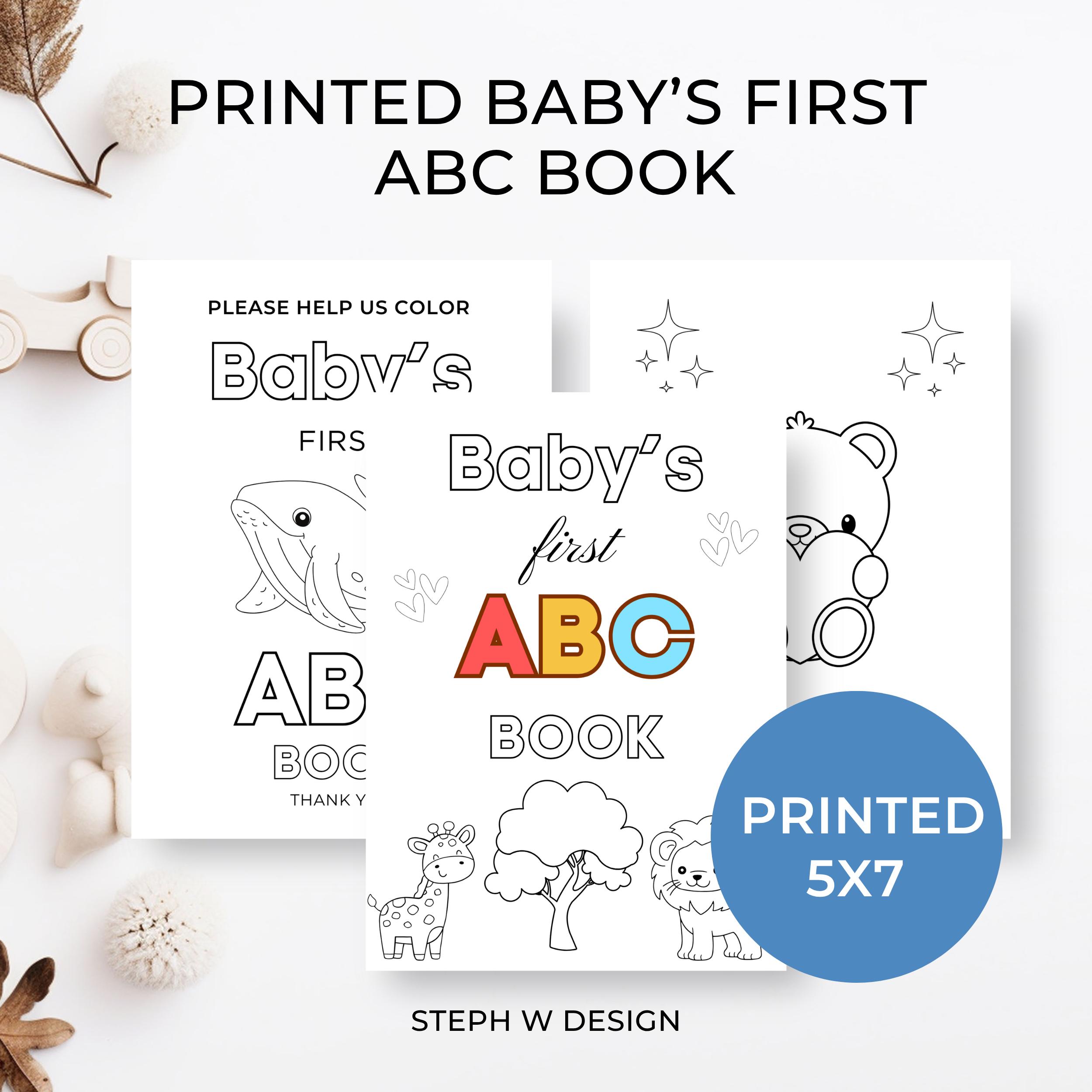 Printed 5x7 Baby Shower ABC Book, Baby's First ABC Book , Baby Alphabet ...