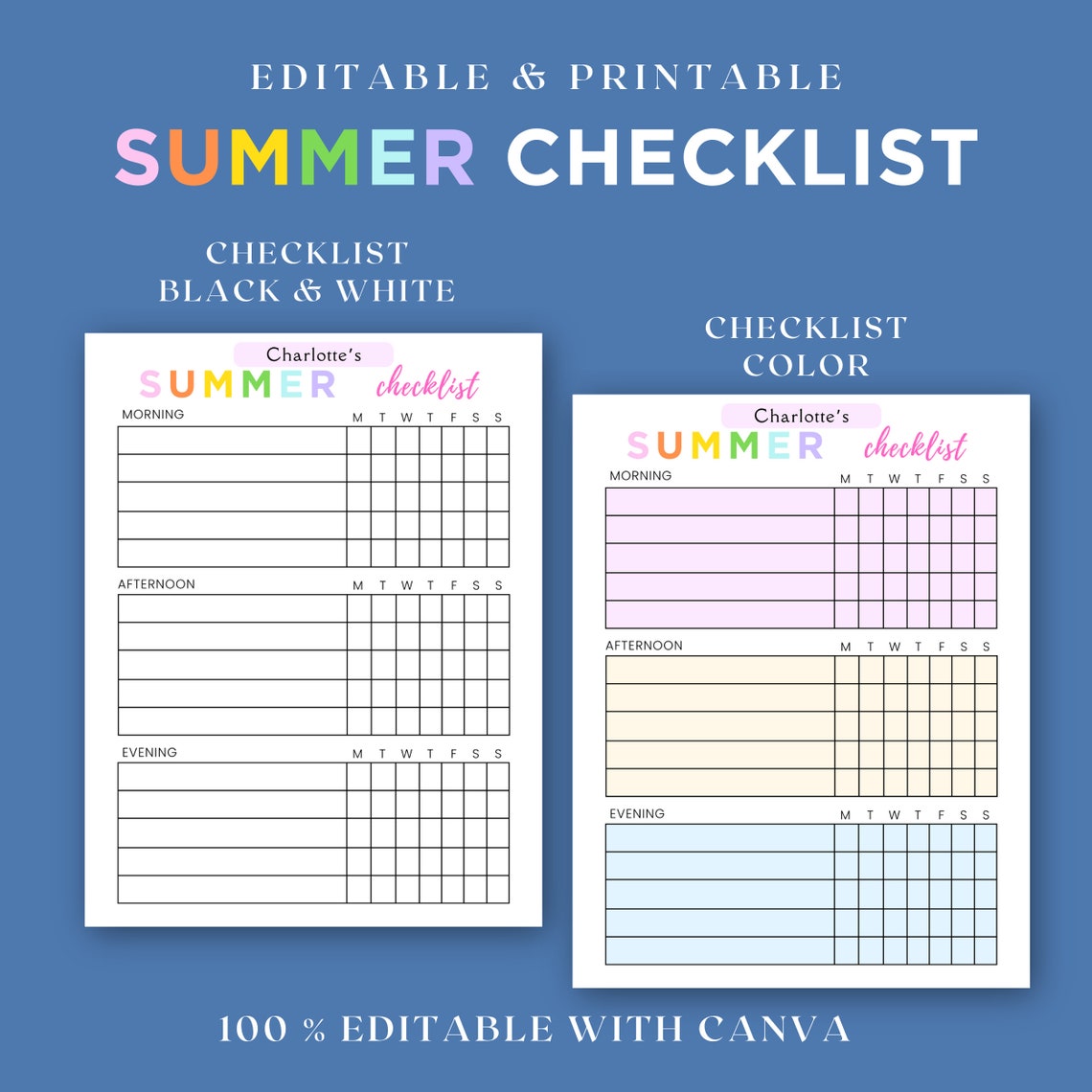 Printable Editable Summer Calendar 2024, Kid Summer Schedule, Summer ...
