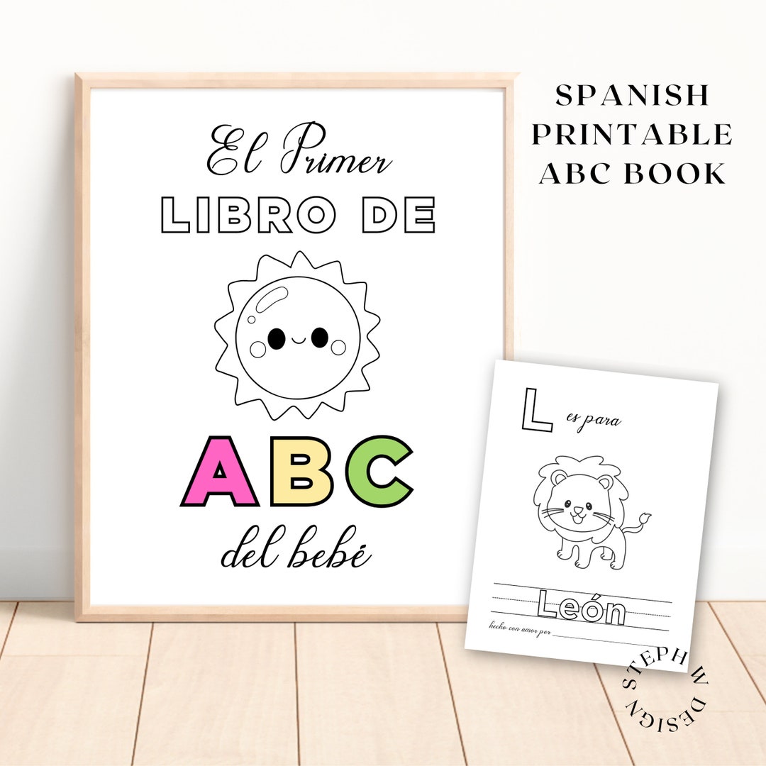 Spanish Baby Shower Abc Book, Baby Shower Game,baby Alphabet Book ...