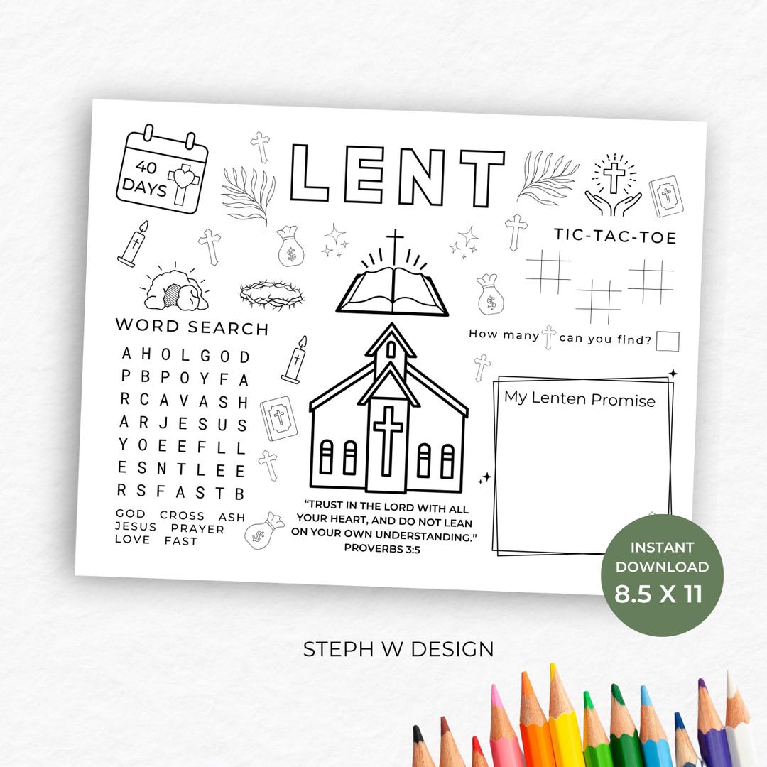 Kids Lent Activity Sheets, Printable Lent Worksheets for Children, Fun ...