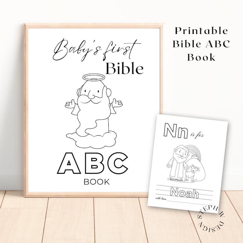 Baby's First Bible ABC Book, Baby Shower Bible Abc Book, Baby Shower ...