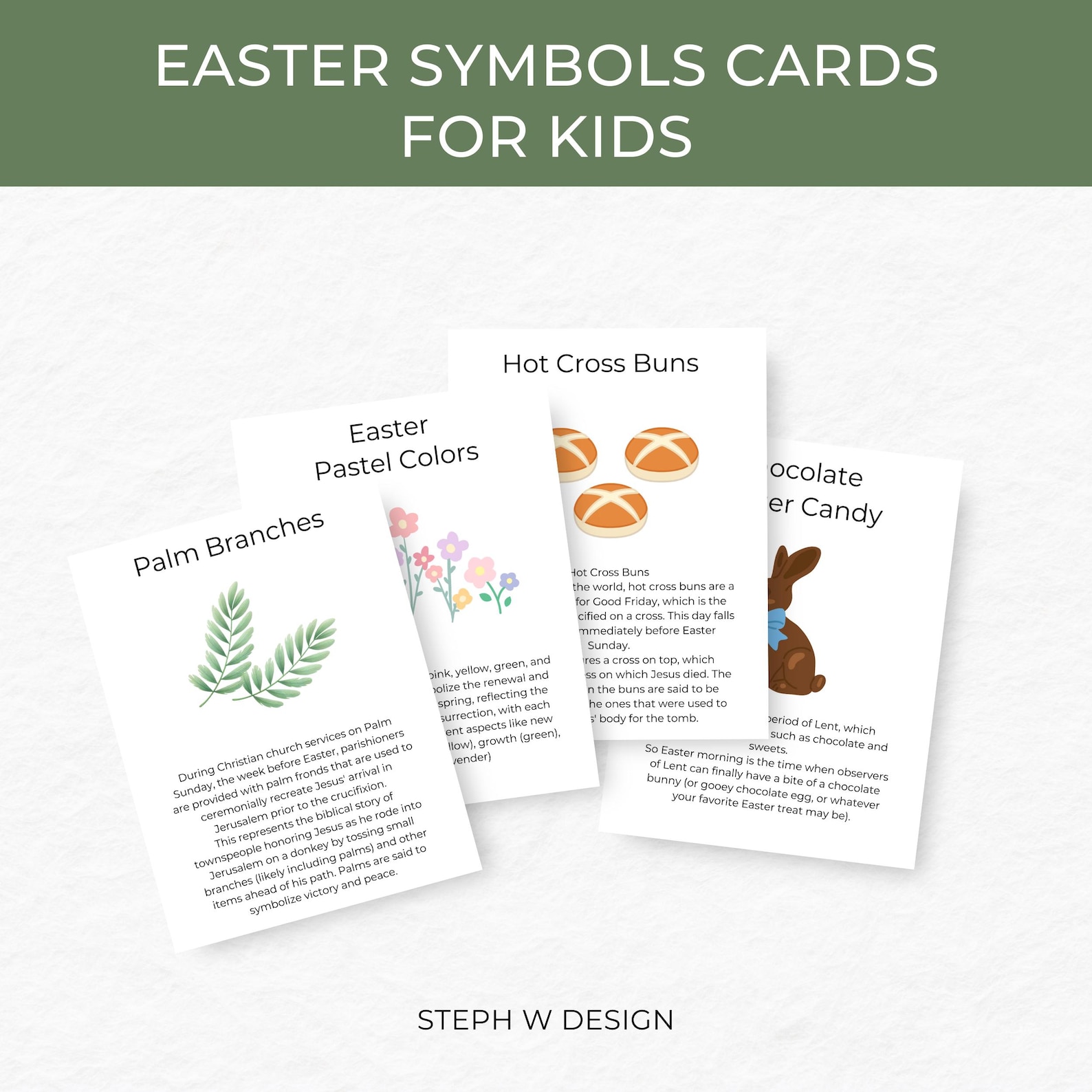 Easter Story Cards for Kids, Holy Week Study Cards, Easter Scripture ...