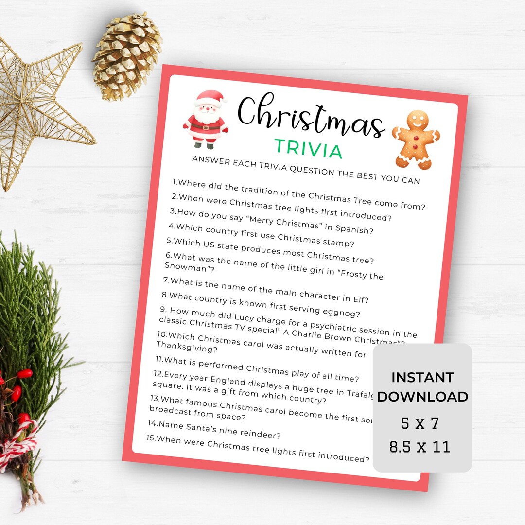 Printable Christmas Games | Christmas Quiz | for Work or Family Party ...