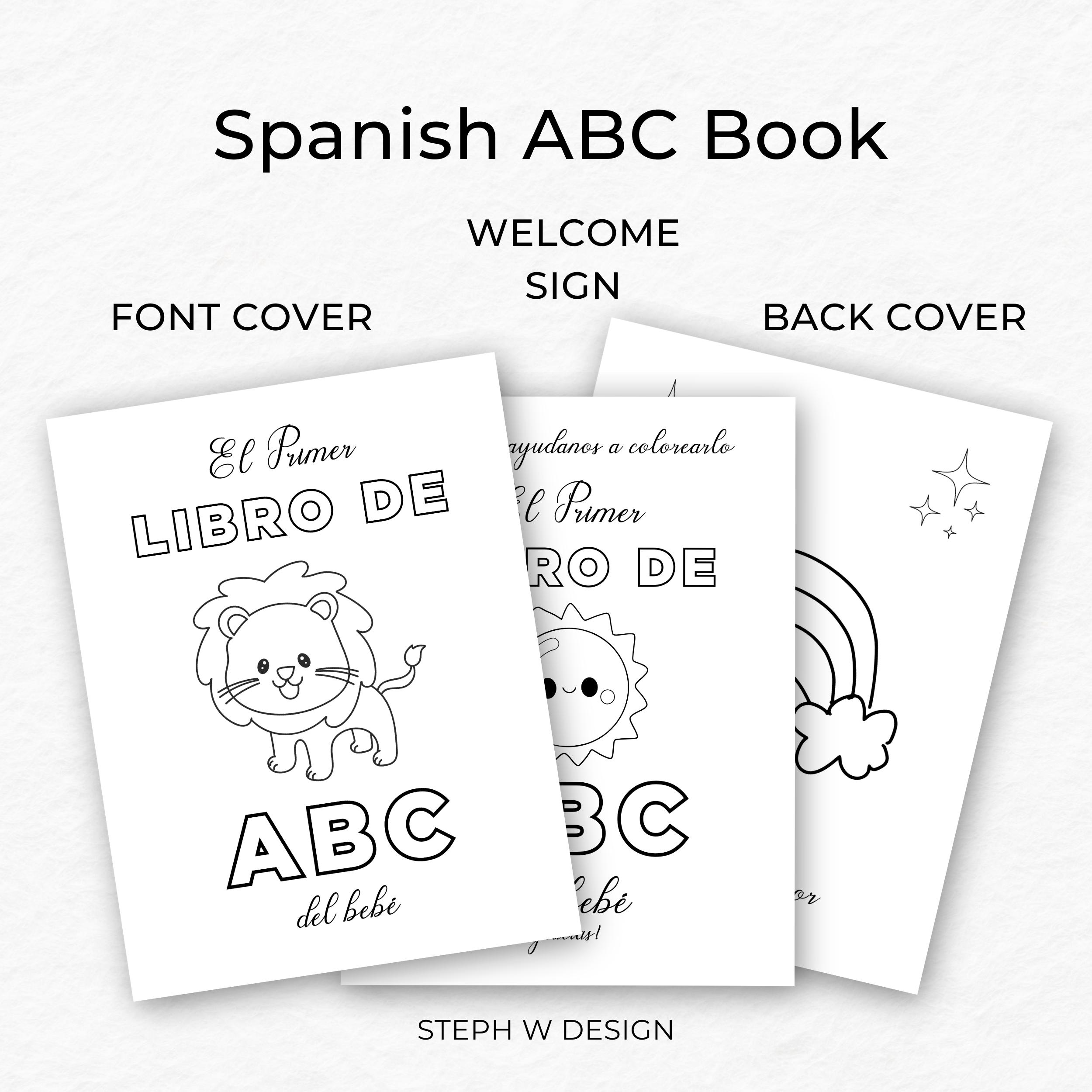 Spanish Baby's First ABC Book, Printable Baby Shower Activity, Alphabet ...