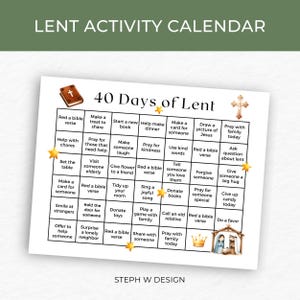 Kids Lent Calendar,lent Activities, 40 Days of Lent, Lenten Calendar ...