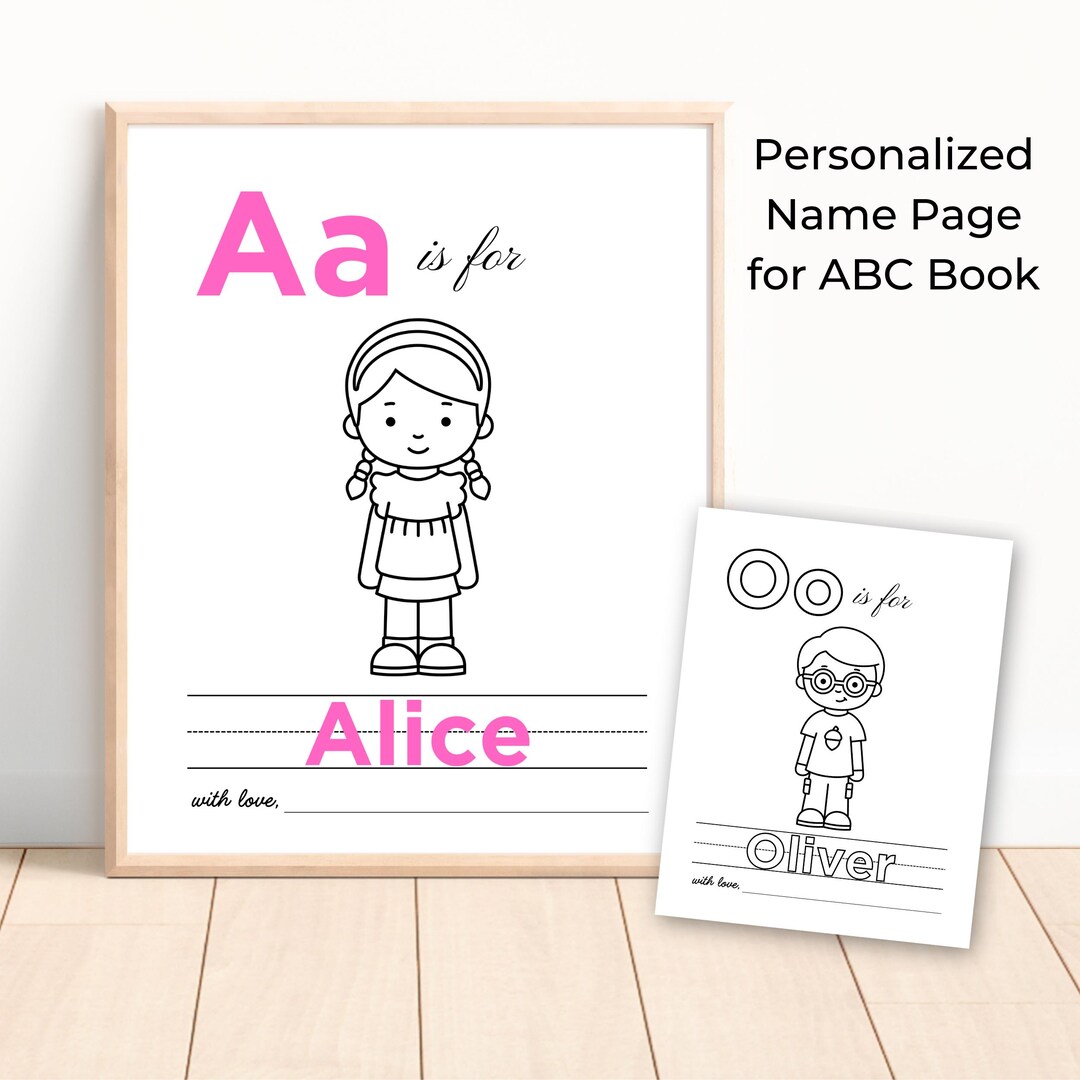Add-on - Personalized ABC Coloring Sheet for Baby's First ABC Book - Etsy