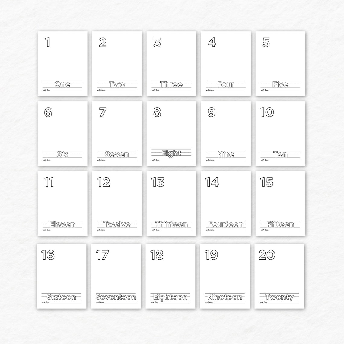 Blank Numbers Coloring Pages | Diy Numbers Book | Instant Download ...
