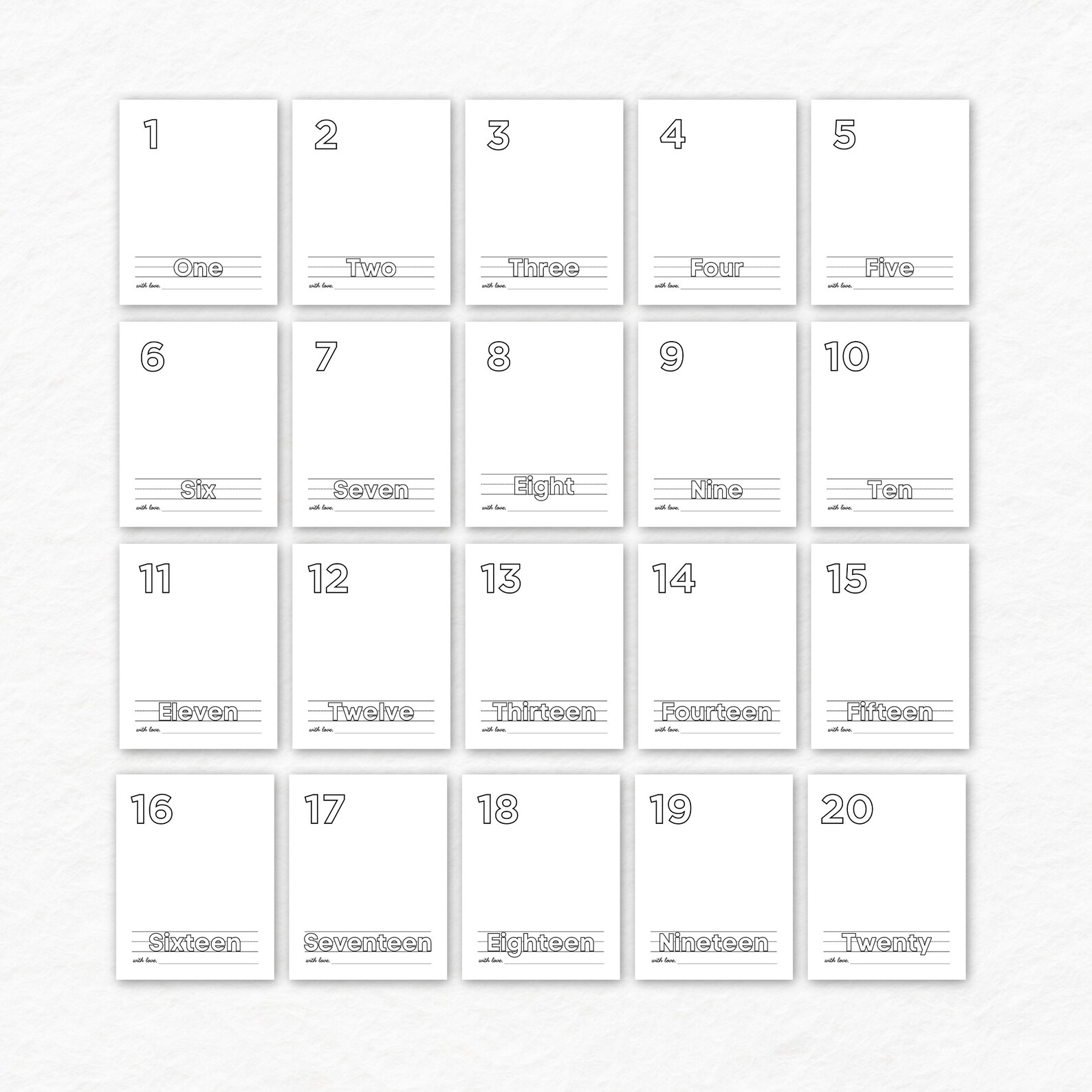 Blank Numbers Coloring Pages | Diy Numbers Book | Instant Download ...