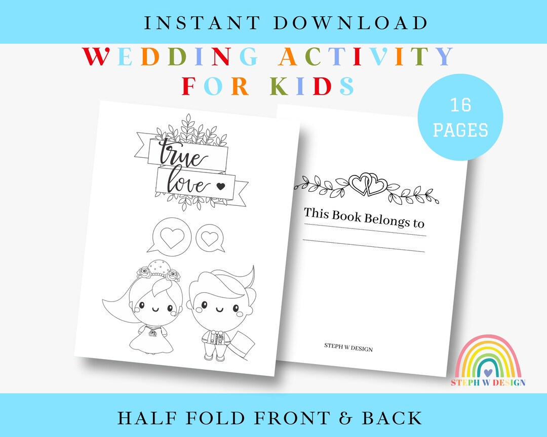 Kids Wedding Activity Book, Wedding Table Activity Book, Kids Wedding ...