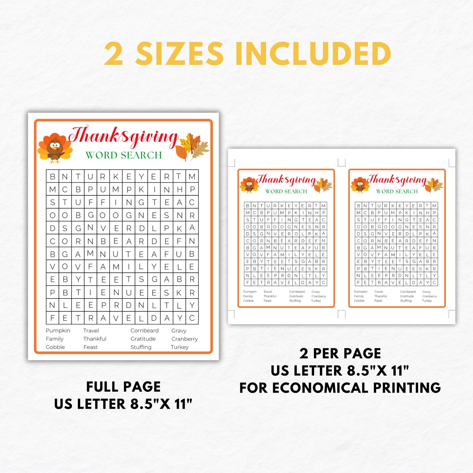 Thanksgiving Word Search Game, Thanksgiving Printable Game,thanksgiving ...