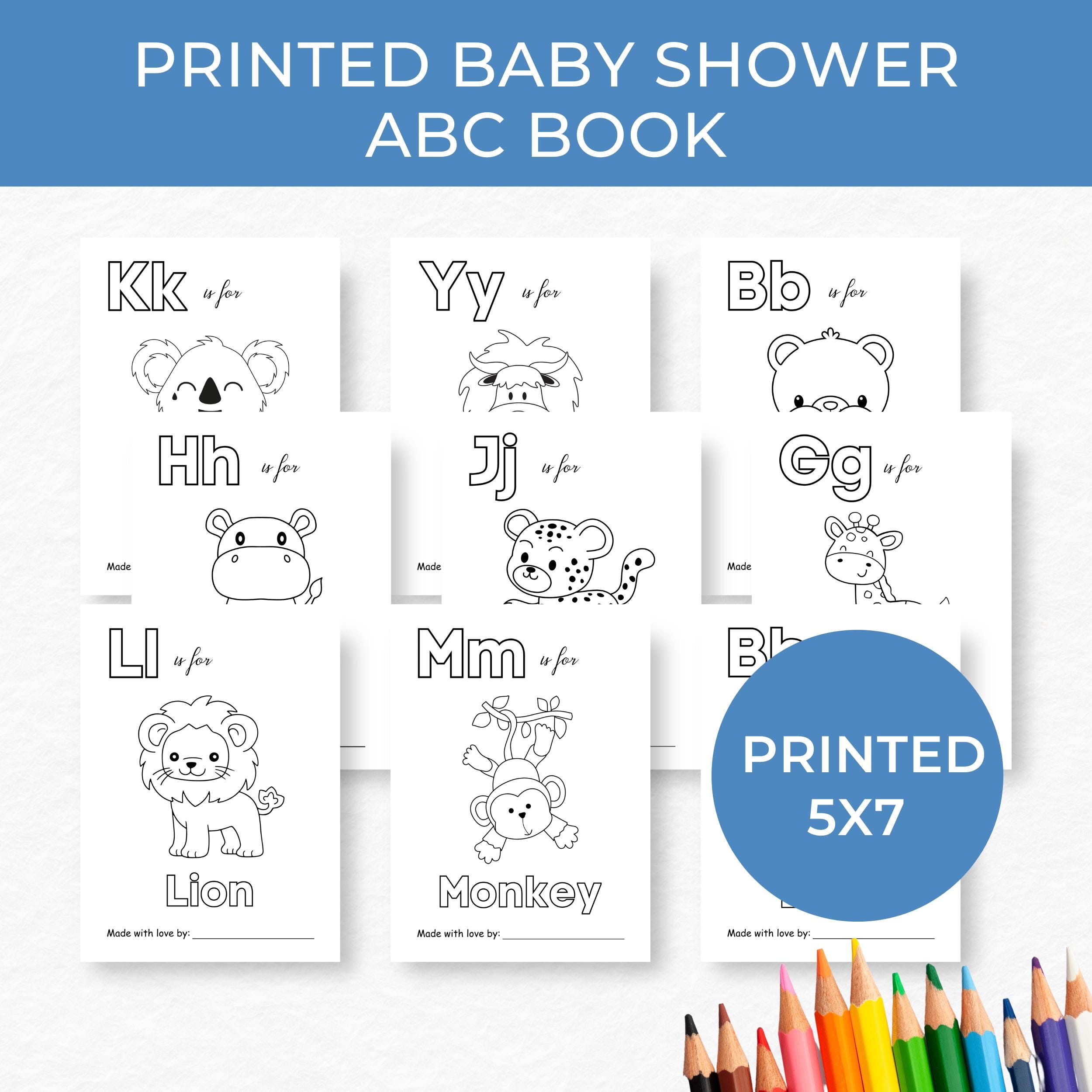 Printed 5x7 Baby Shower ABC Book, Baby's First ABC Book , Baby Alphabet ...