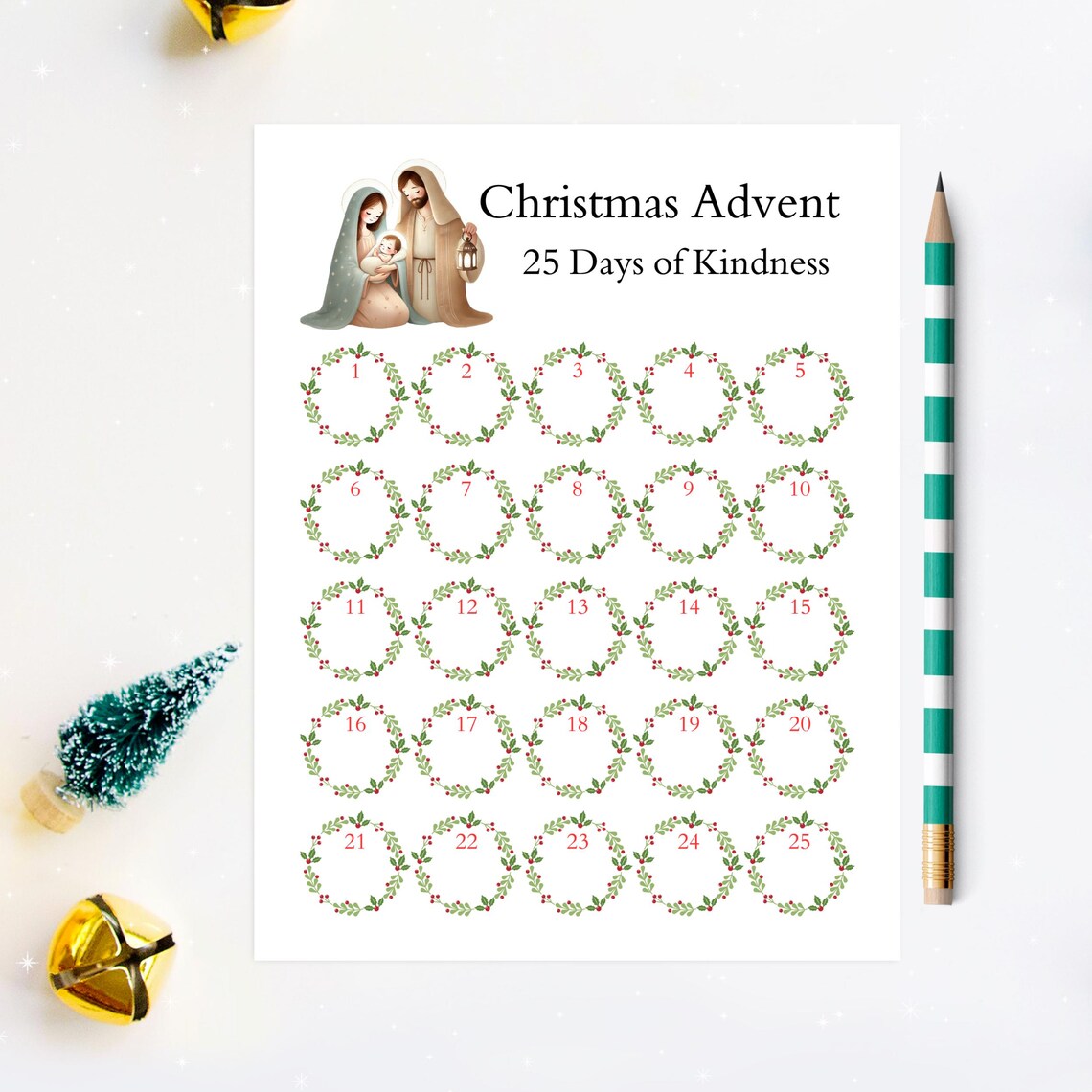 Advent Calendar, Acts of Kindness Advent Calendar for Kids, Printable ...